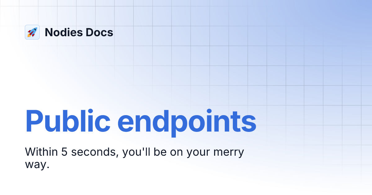 Public endpoints | Nodies Docs